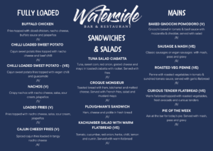 Our Menus - Waterside Bar & Restaurant | Northampton | Waterside Campus